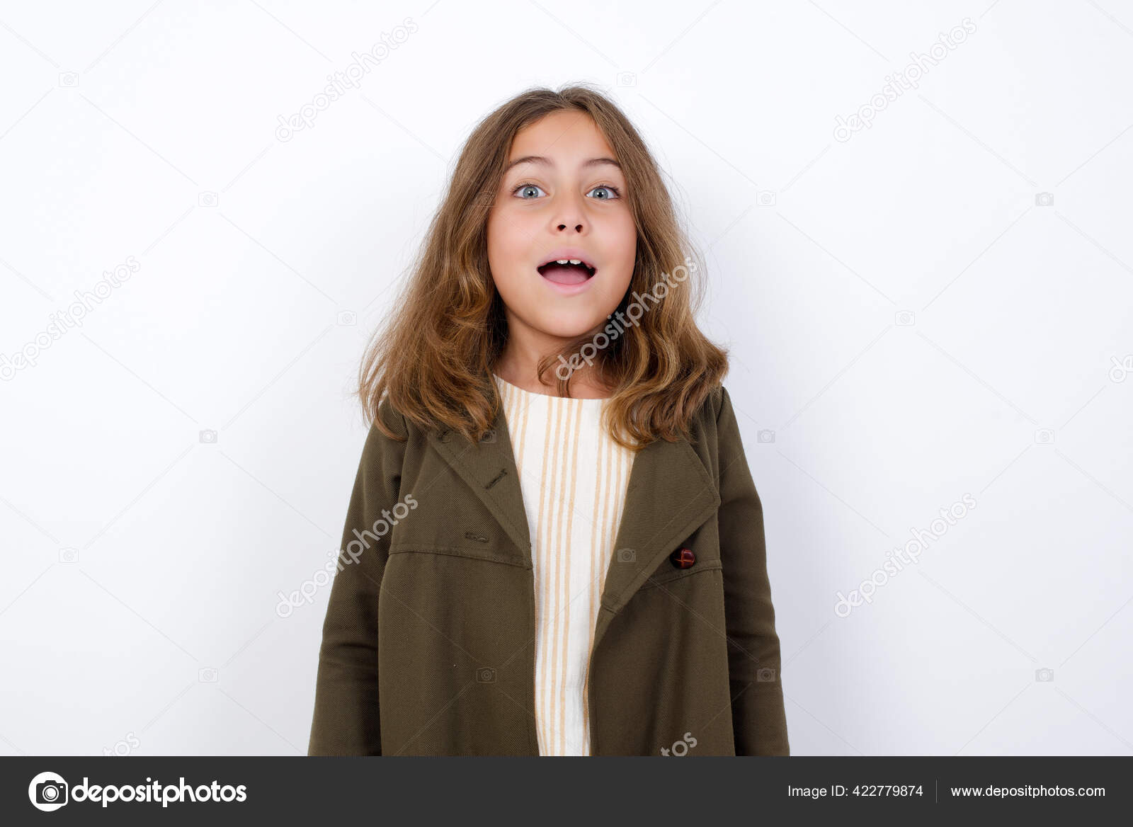 People Sudden Reaction Concept Surprised Caucasian Beautiful Little ...