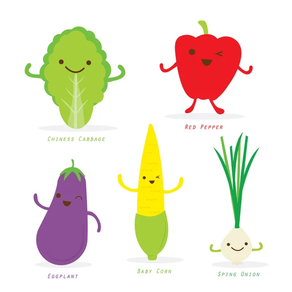 Vegetable Cartoon Cute Set Vector — Stock Vector © Ienjoyeverytime ...
