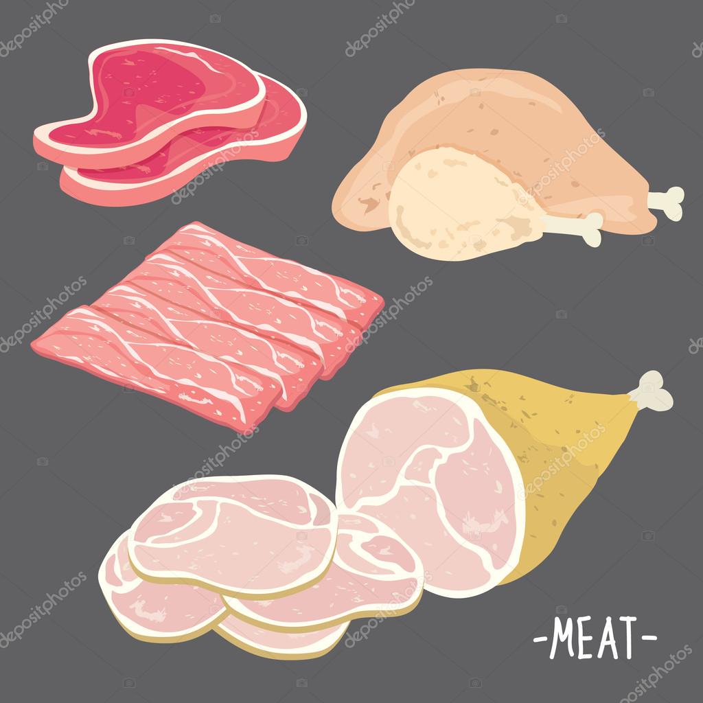Pieces Of Meat Cartoon