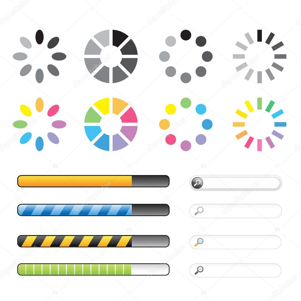Loading and buffering icon set. Vector illustration Stock Vector Image ...