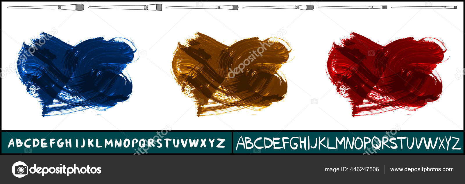 Abstract Brush Strokes Vector Illustration Stock Vector by ©monum 446247506