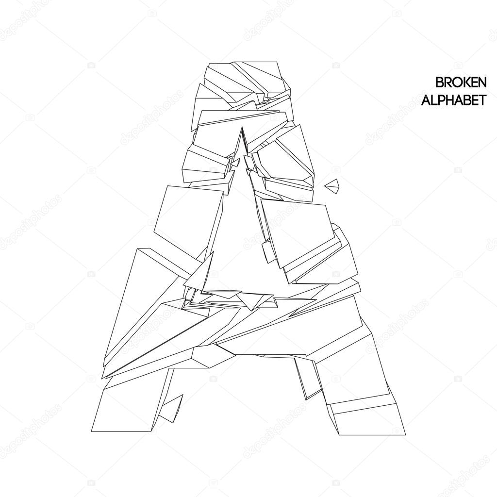 Broken alphabet letter a — Stock Vector © monum #55795769