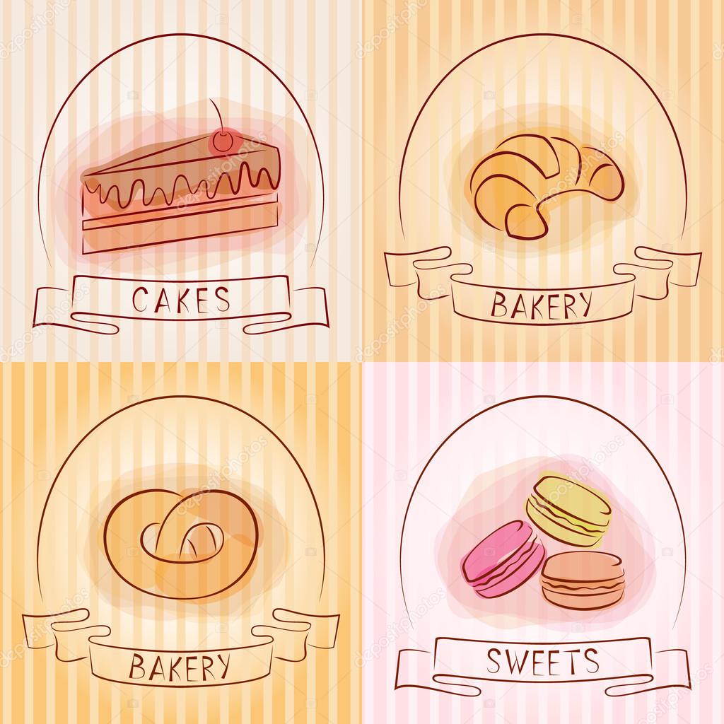 Set of bakery logos. Baking and pastries labels. Stock Vector by ©Elena ...