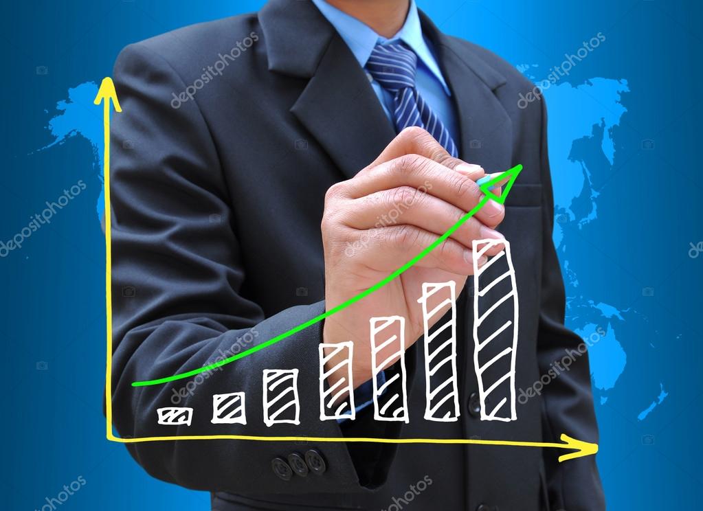 Hand drawing business graph Stock Photo by ©pariwatlp 57363025