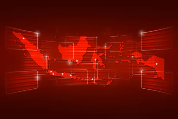 Indonesia Map World map News Communication red - Stock Image - Everypixel