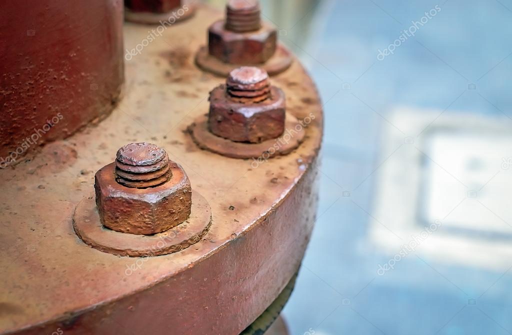 Rusty red nut and bolt — Stock Photo © VICHAILAO #116328206