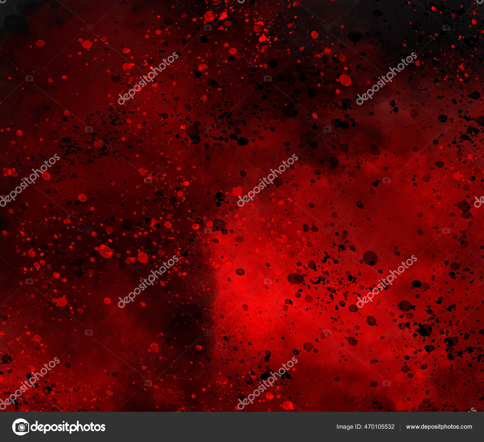 Dark Red Deep Gloomy Saturated Black Splattered Abstract Background ...