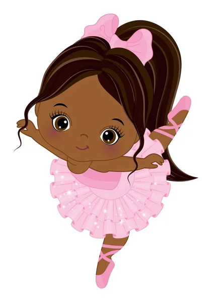 Cute African American Ballerina Dancing Black Ballerina Wearing Pastel ...
