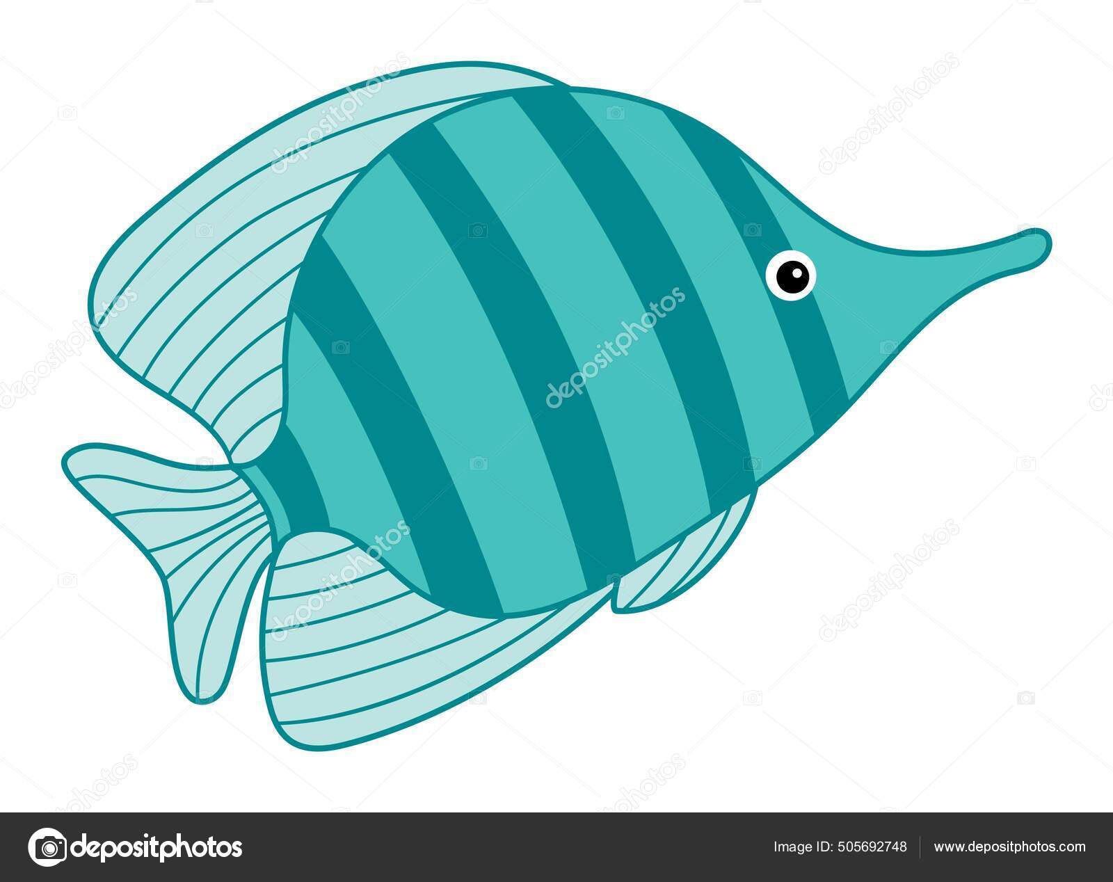 Cute Isolated Tropical Turquoise Fish Stock Vector Image by ©marlenes9 ...