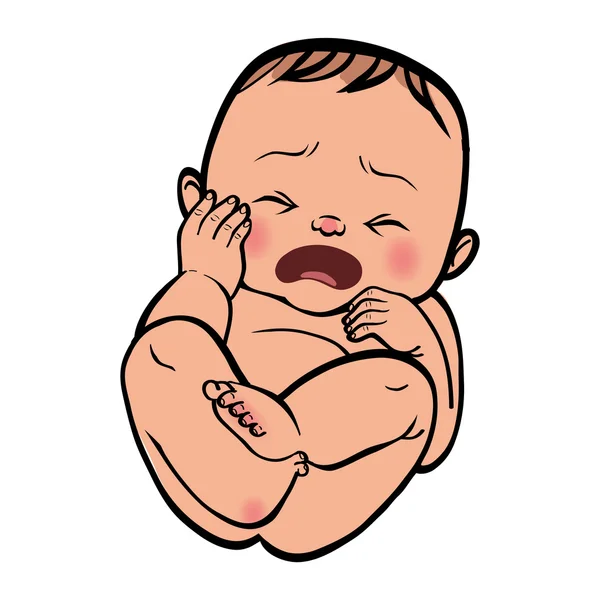 Newborn little baby crying. Vector illustration islated backgro ⬇ ...