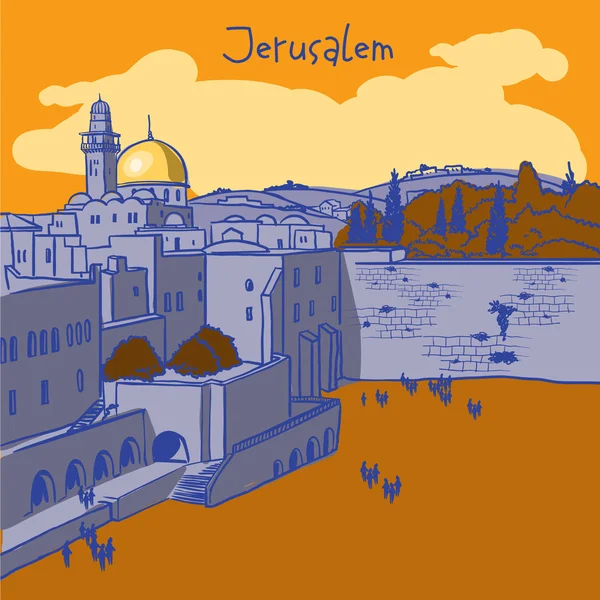 Jerusalem old city Vector Art Stock Images | Depositphotos