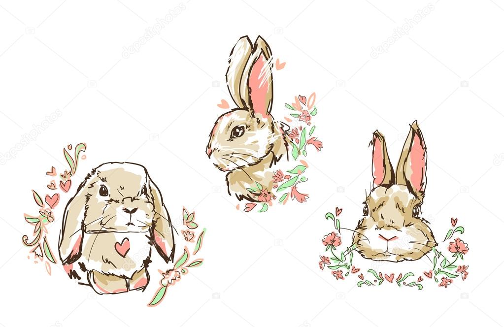 Illustration of a cute bunny Stock Vector Image by ©AlsouSh #109300962