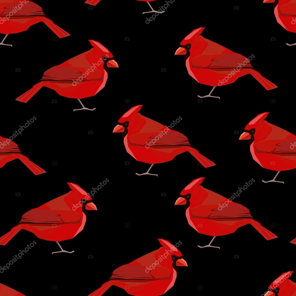 Red Cardinal birds pattern — Stock Vector © AlsouSh #109304148
