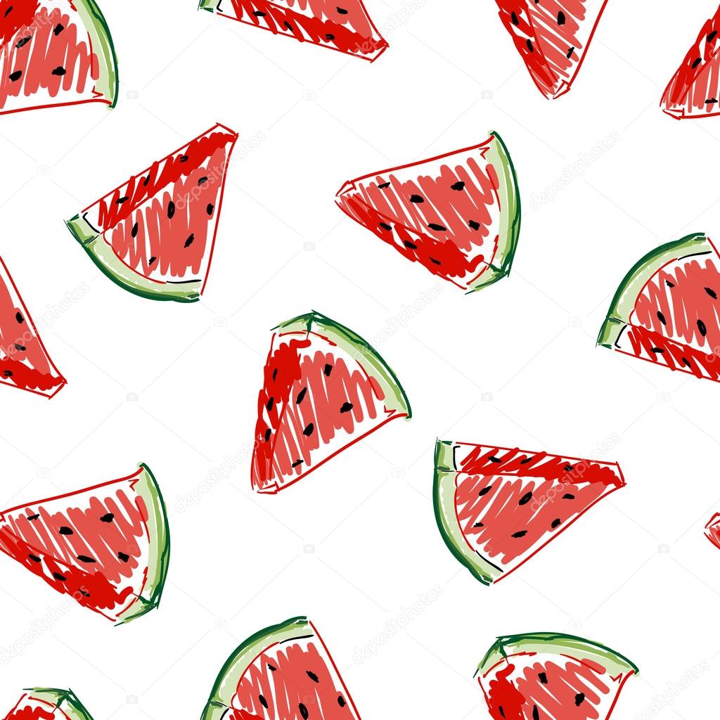Watermelon seamless pattern — Stock Vector © AlsouSh #123365478