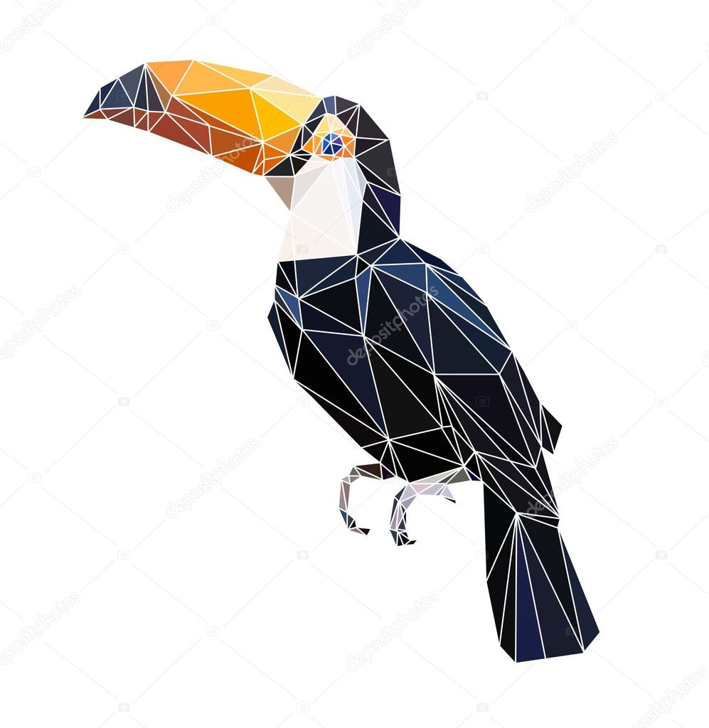 Low poly bird Toucan — Stock Vector © AlsouSh #95376110