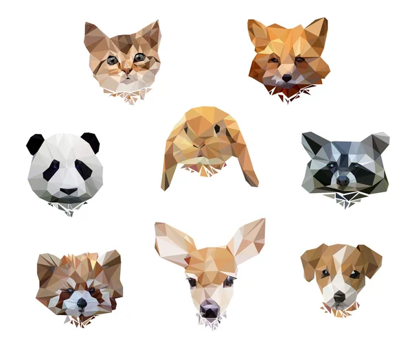 Animal polygon low poly. cute set animals — Stock Vector © AlsouSh ...
