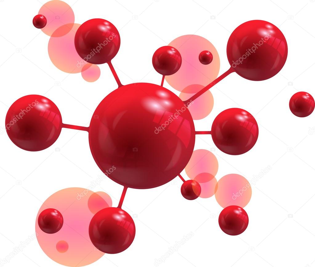 Red molecule . Chemistry. Stock Vector by ©Olga025 96743560