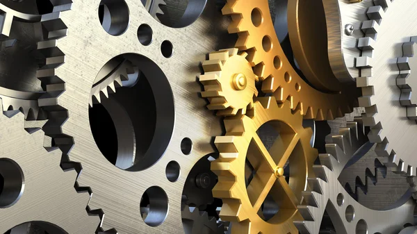 Close up clockwork mechanism or a machine inside. - Stock Image ...