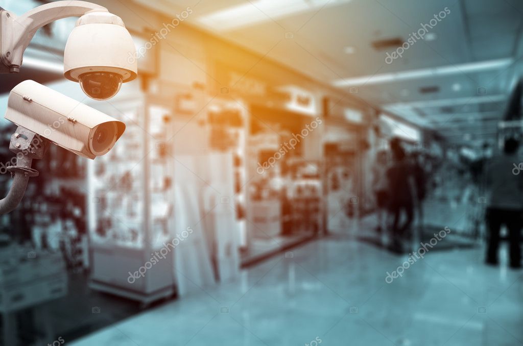 Surveillance Security Camera or CCTV in event hall Stock Photo by ...