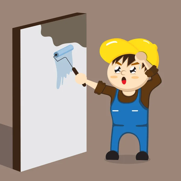 Animated Person Painting Wall