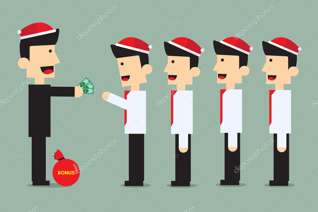 Aguinaldo para los empleados. diseño vectorial para el evento de ...