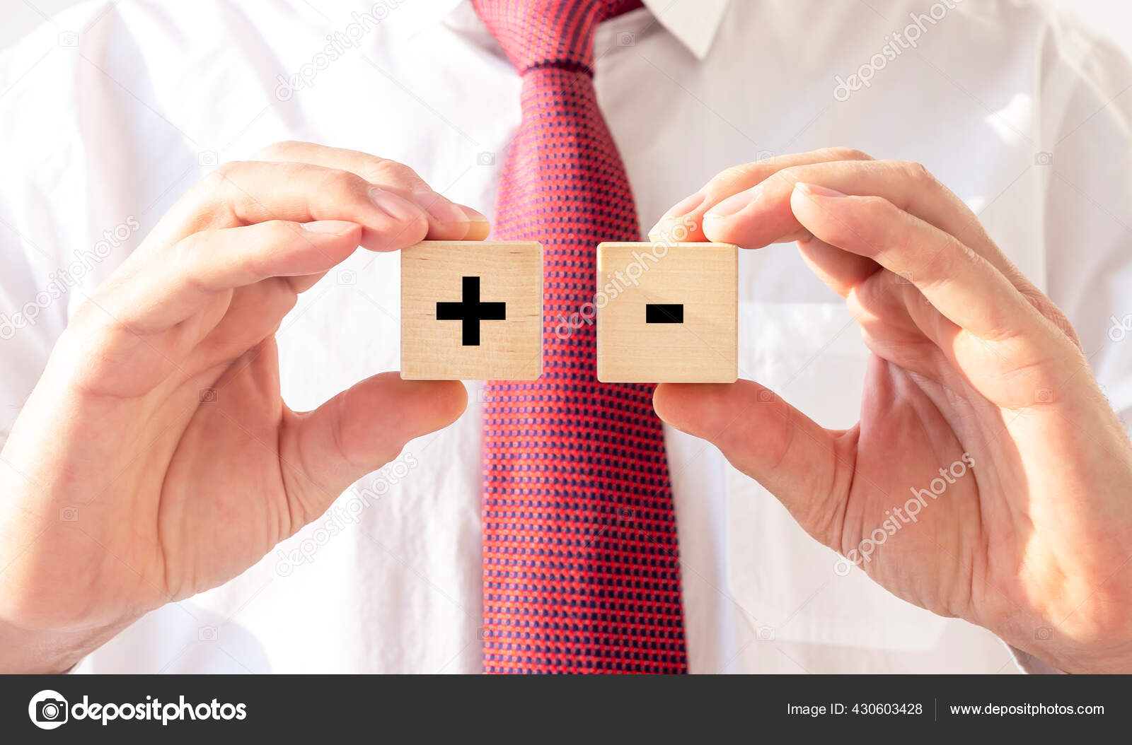 Signs Comparison Opposites Positive Negative Pros Cons — Stock Photo ...