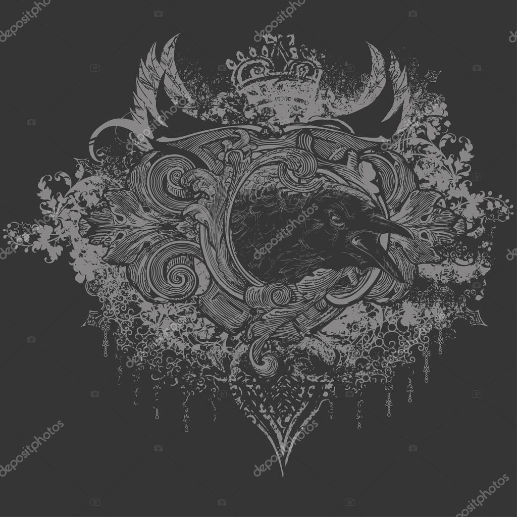 Screaming Crow Vector Illustration Stock Vector by ©chadlonius 57496423