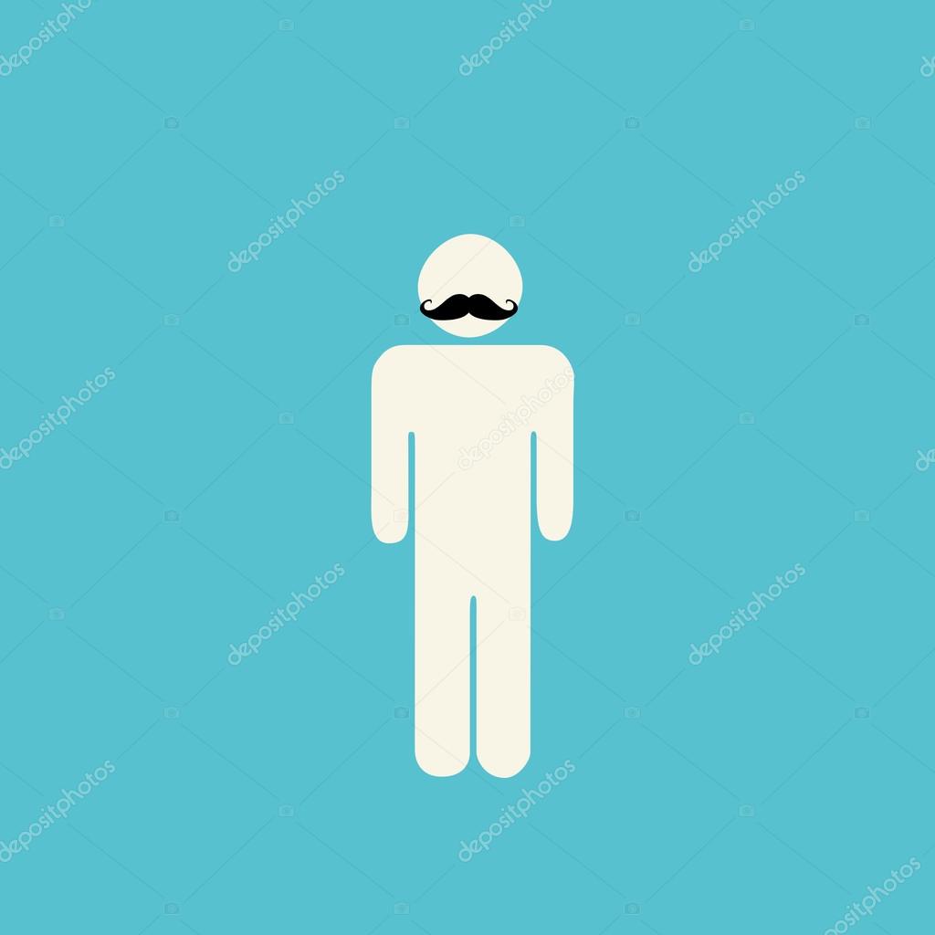 Movember prostate cancer awareness - stick figure with mustache — Stock ...