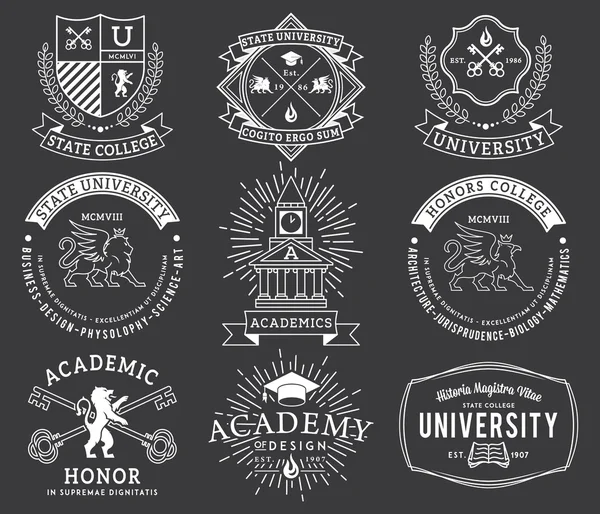 College and University badges 2 colored Stock Vector Image by ...