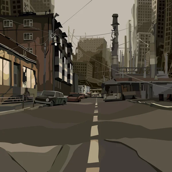 Ruined city Vector Art Stock Images | Depositphotos