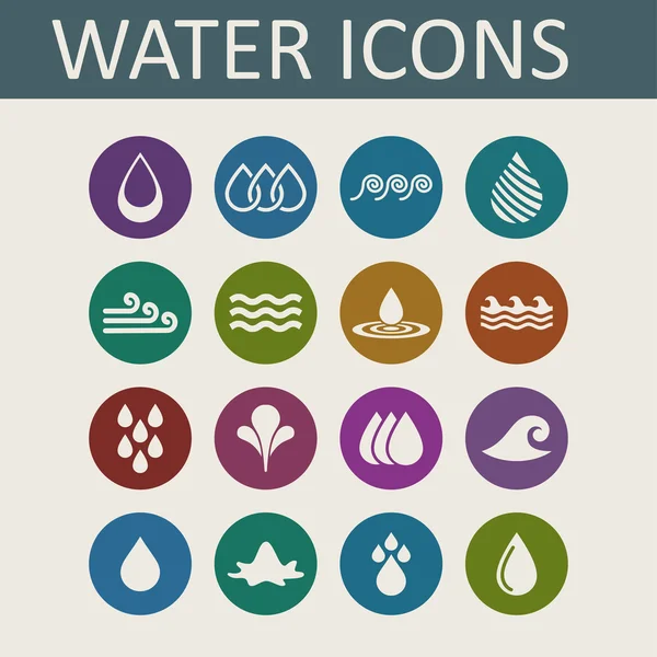 Set of flat design icons for water and nature — Stock Vector © Variant ...