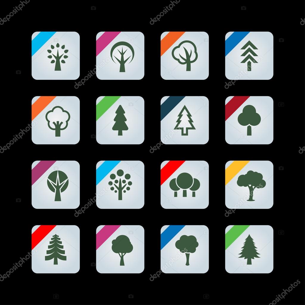 Tree icons Stock Vector by ©OrcJuly 57494515