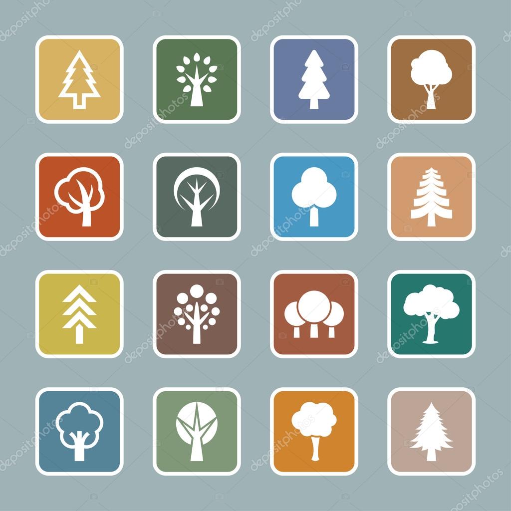 Tree icons Stock Vector by ©OrcJuly 57494539