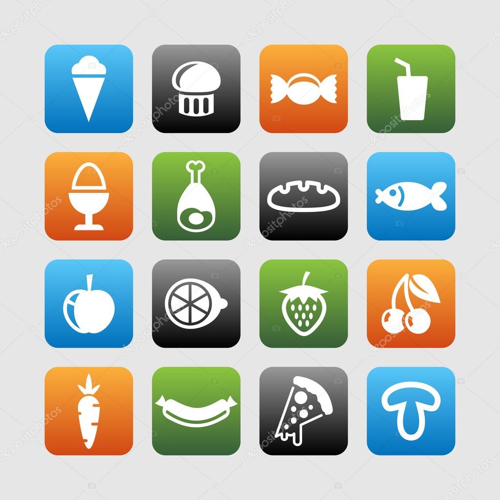 Iconos de alimentos Vector de stock #57496559 de ©OrcJuly