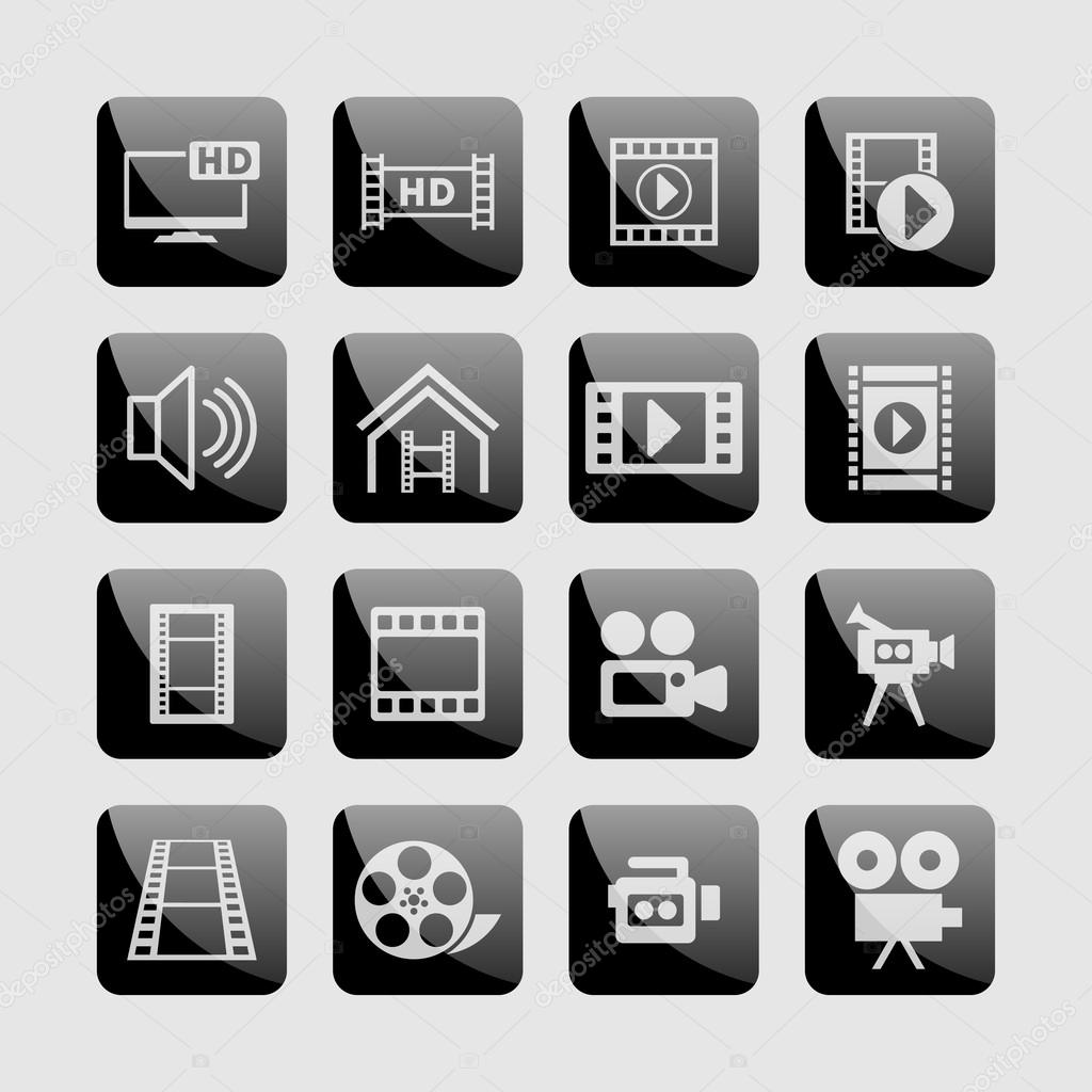 Video icons Stock Vector Image by ©OrcJuly #57503851