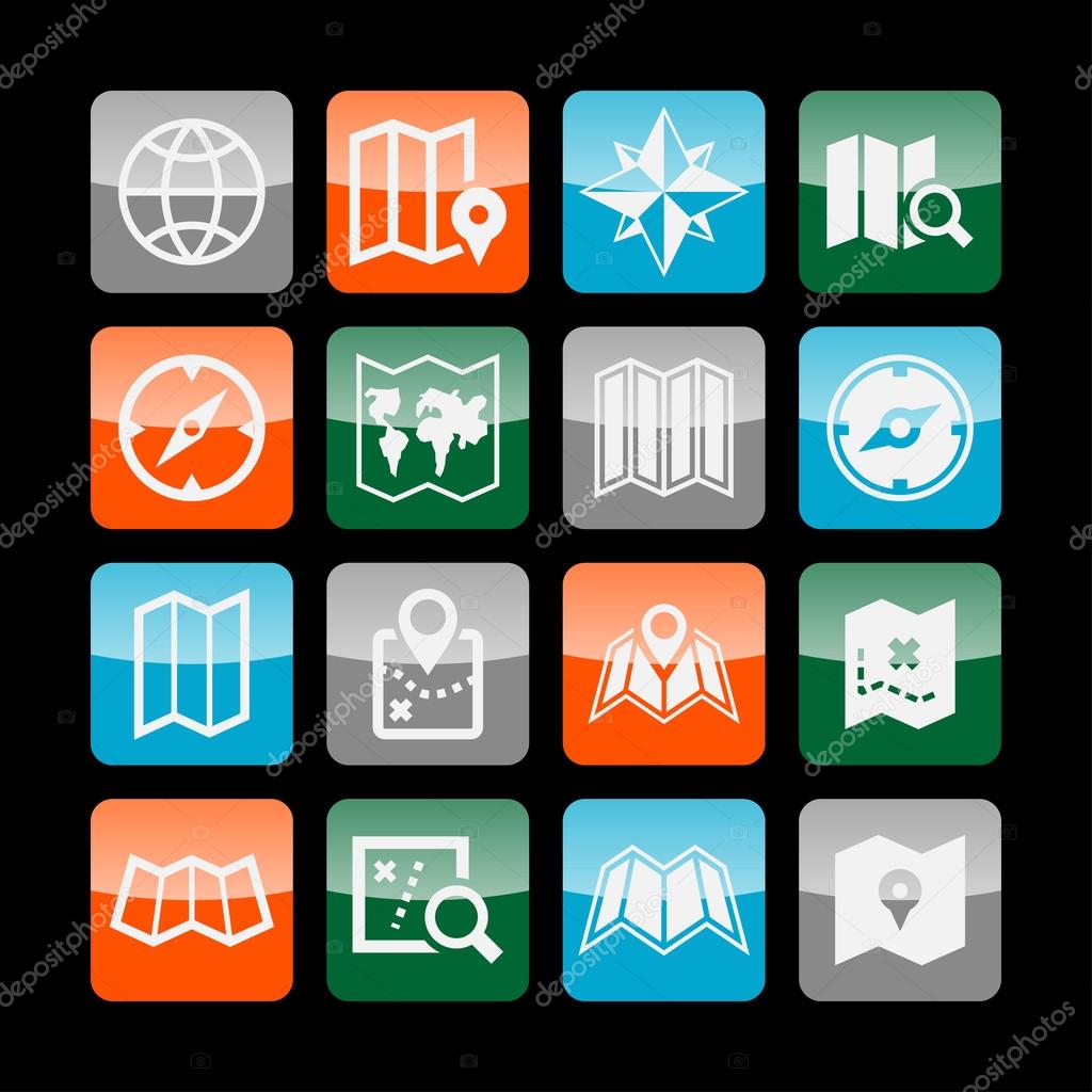 Ícones do mapa Vetor de ©OrcJuly 57560631