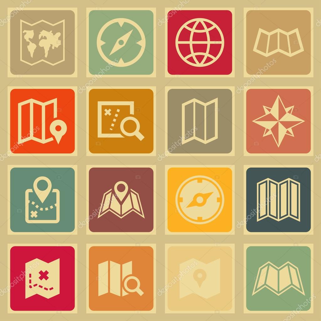 Map icons Stock Vector by ©OrcJuly 57560937