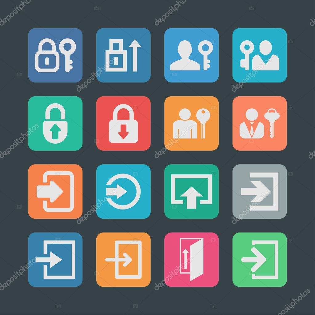 Login icons — Stock Vector © OrcJuly #57563533