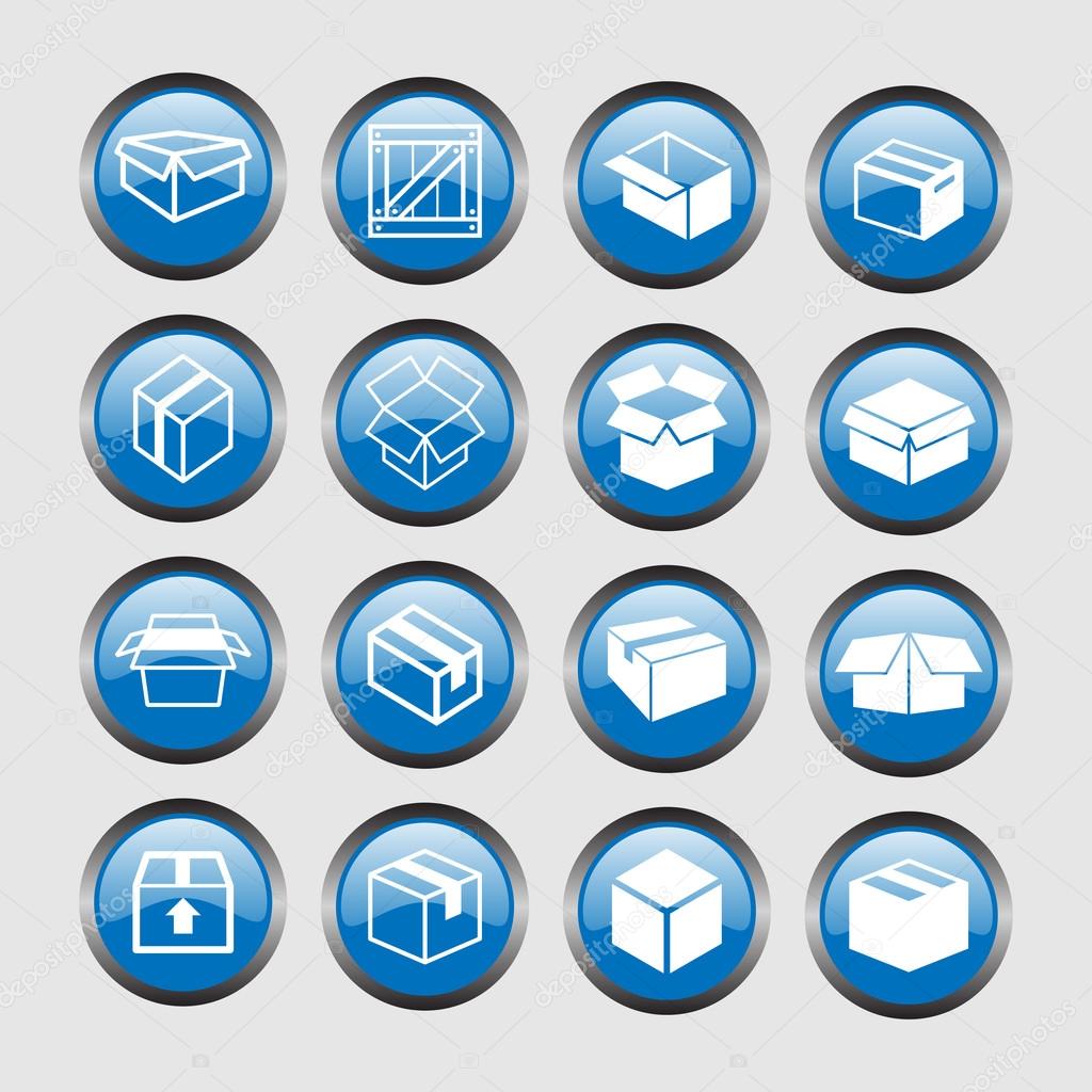 Box icons Stock Vector by ©OrcJuly 57563571