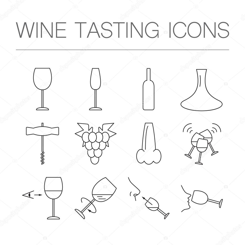 Wine tasting icons Stock Vector Image by ©OMoreau #120380174