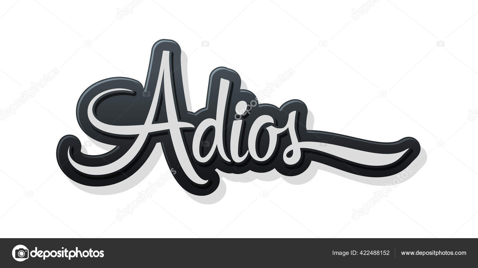 Adios Good Bye Spanish Text Farewell Vector Lettering Stock Vector ...