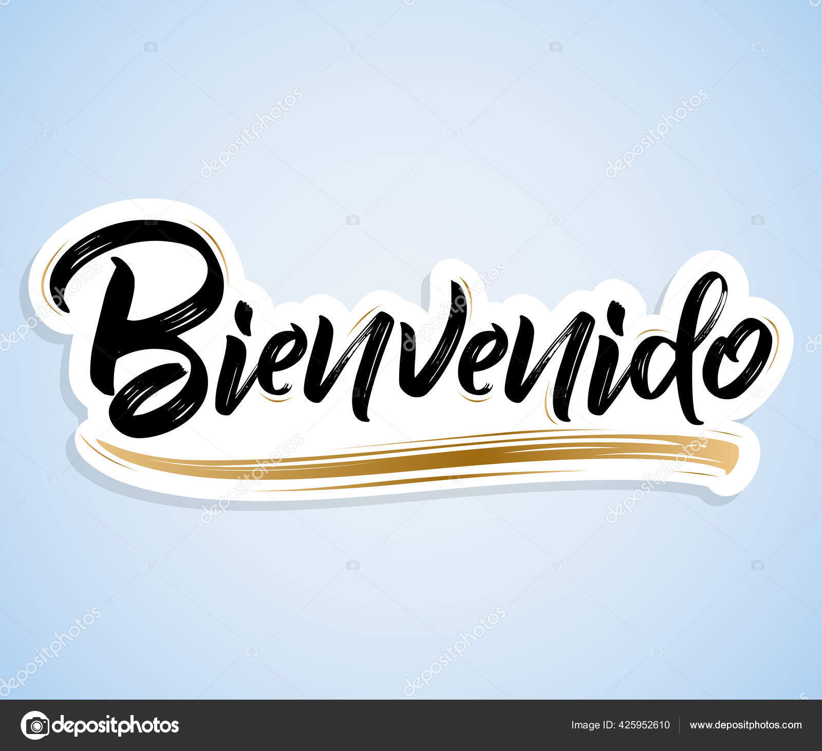 Bienvenido Bienvenido Texto Español Ilustración Vectorial Letras vector ...