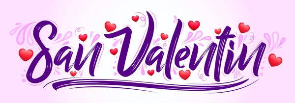 Feliz San Valentin Happy Valentines Spanish Text Vector Lettering Stock ...