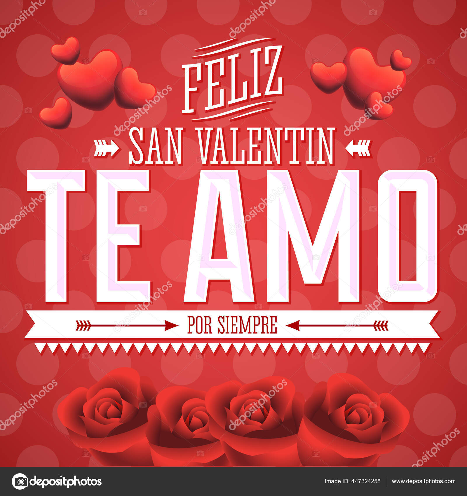 Amo Feliz San Valentín Amo Feliz Día San Valentín Diseño Vector de ...