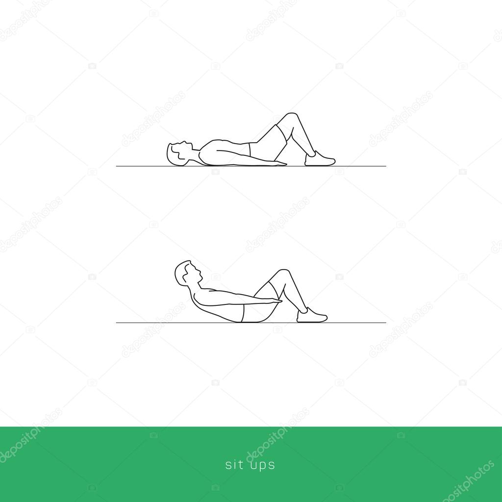 Fitness Icon abdominal sit ups workout. — Stock Vector © sommer7596 ...