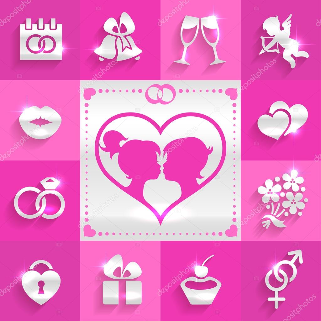 Wedding flat icons Stock Vector Image by ©YarKova #58251635