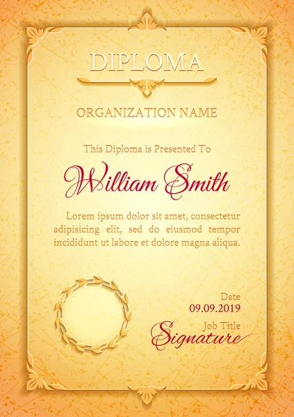 Old diploma Vector Art Stock Images | Depositphotos