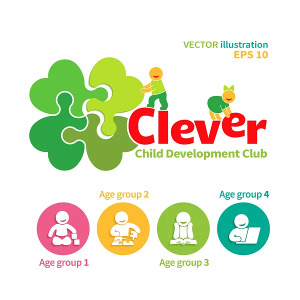 Logo of child development club — Stock Vector © YarKova #73019243