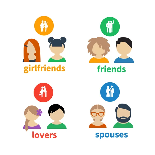 Icons and avatars of social relations Stock Vector Image by ©YarKova ...