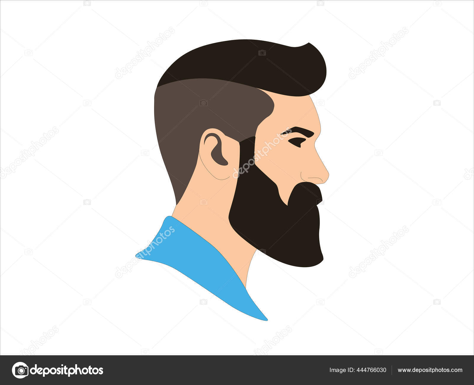 Head Icon Profile Barber Symbol Silhouette Isolated White Background ...
